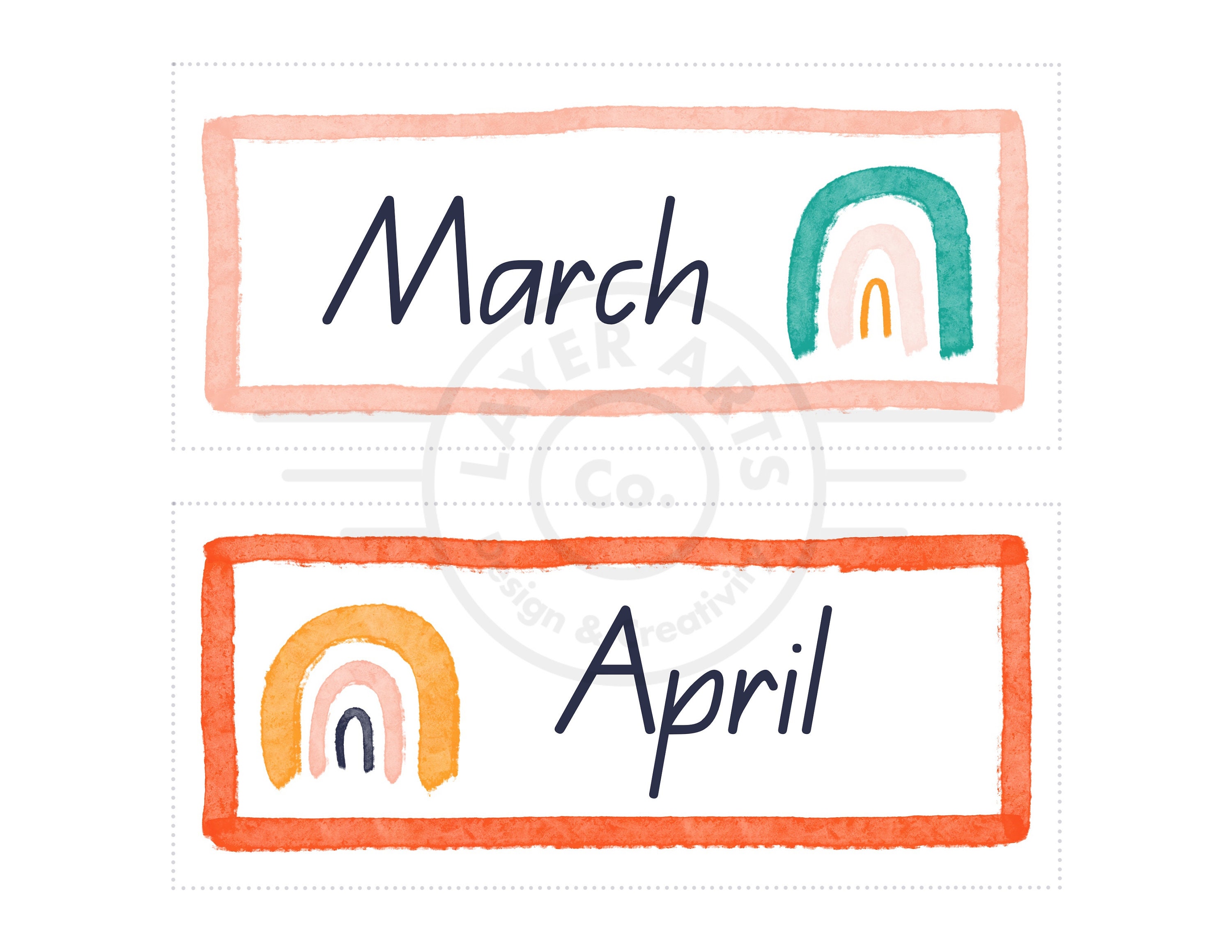 QLD Months of the Year Rainbow Themed Classroom Printable Queensland ...