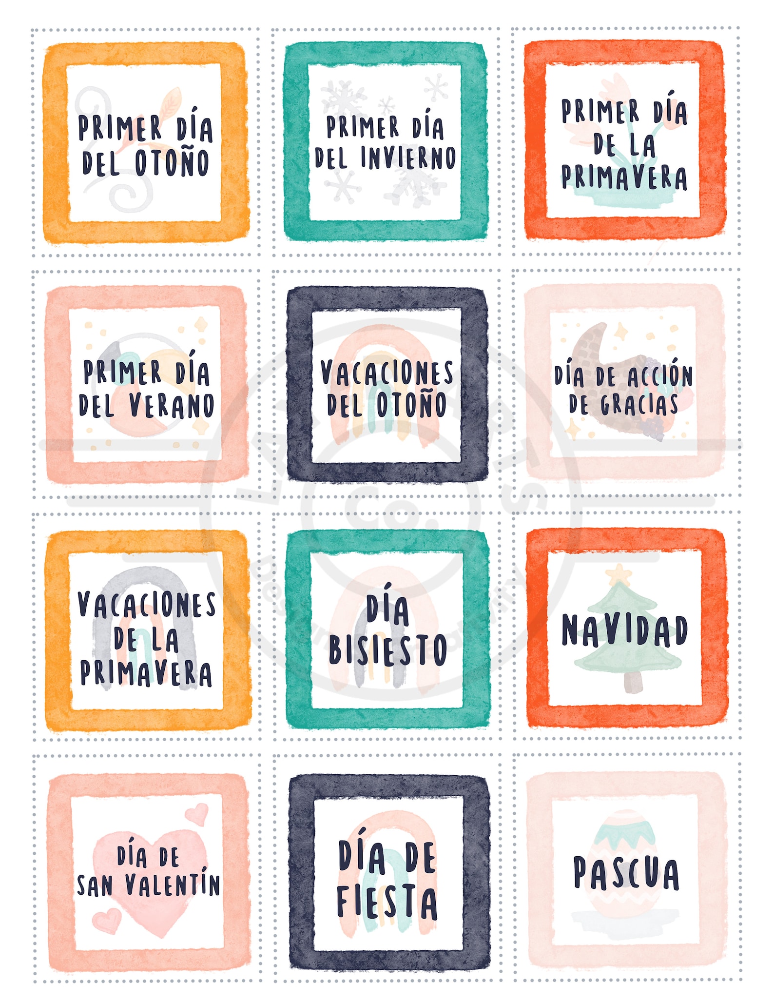 BUNDLE Spanish Pocket Calendar Days of the Week & Numbers | Etsy