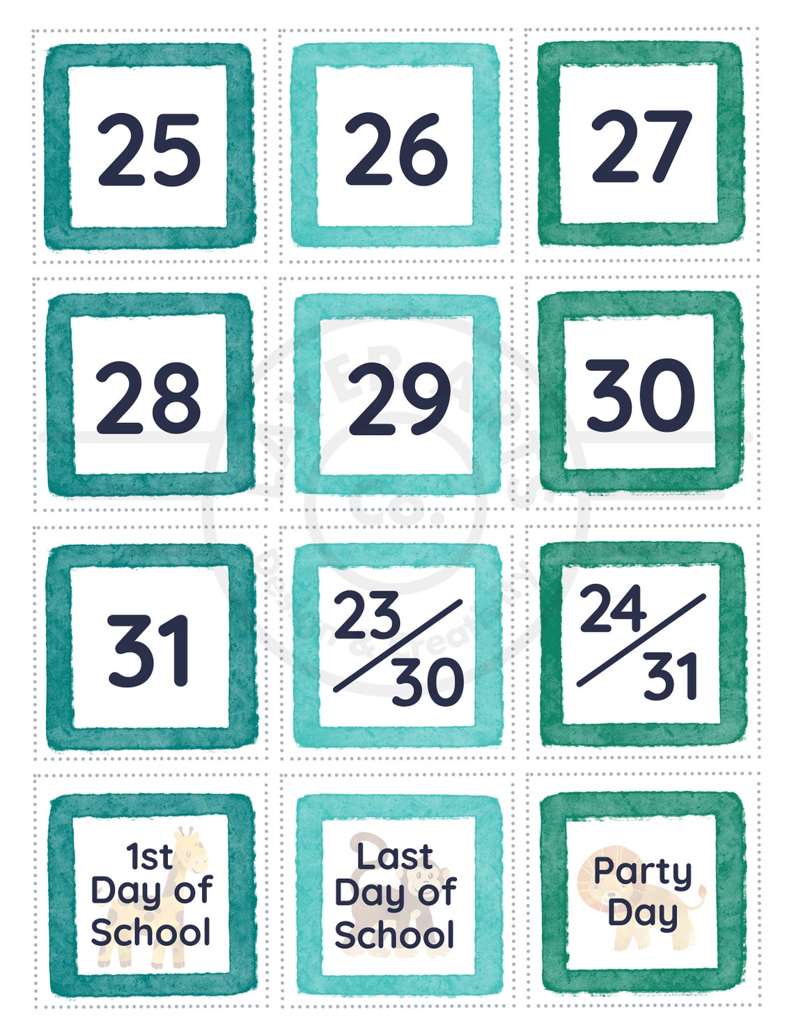 BUNDLE - Safari Calendar Months and Numbers Safari Themed Classroom ...