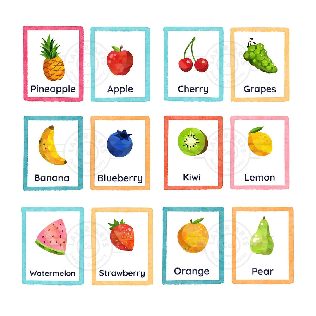 Fruit Flash Cards Kindergarten Classroom Decor Preschool Homeschool ...