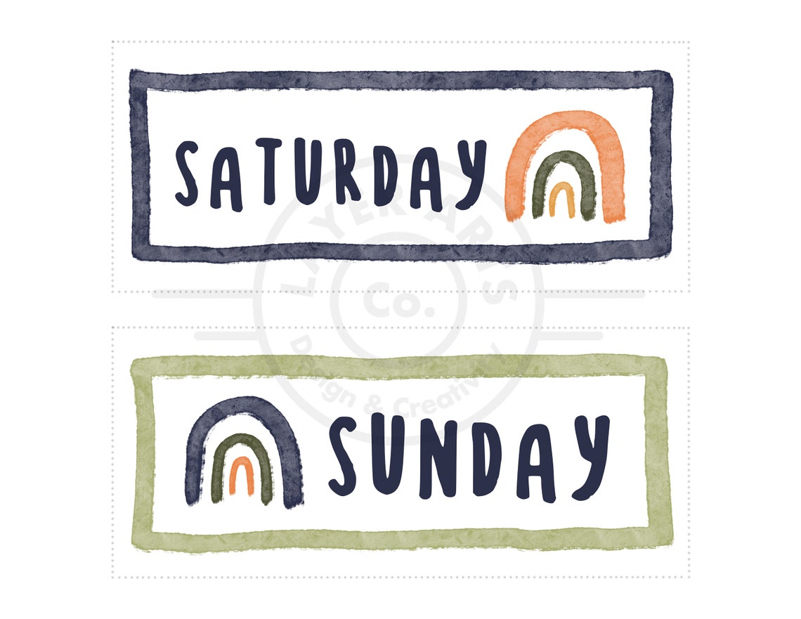 Days of the Week Neutral Themed Classroom Printable | Etsy