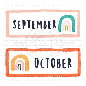 Months of the Year Rainbow Themed Classroom Printable - Etsy