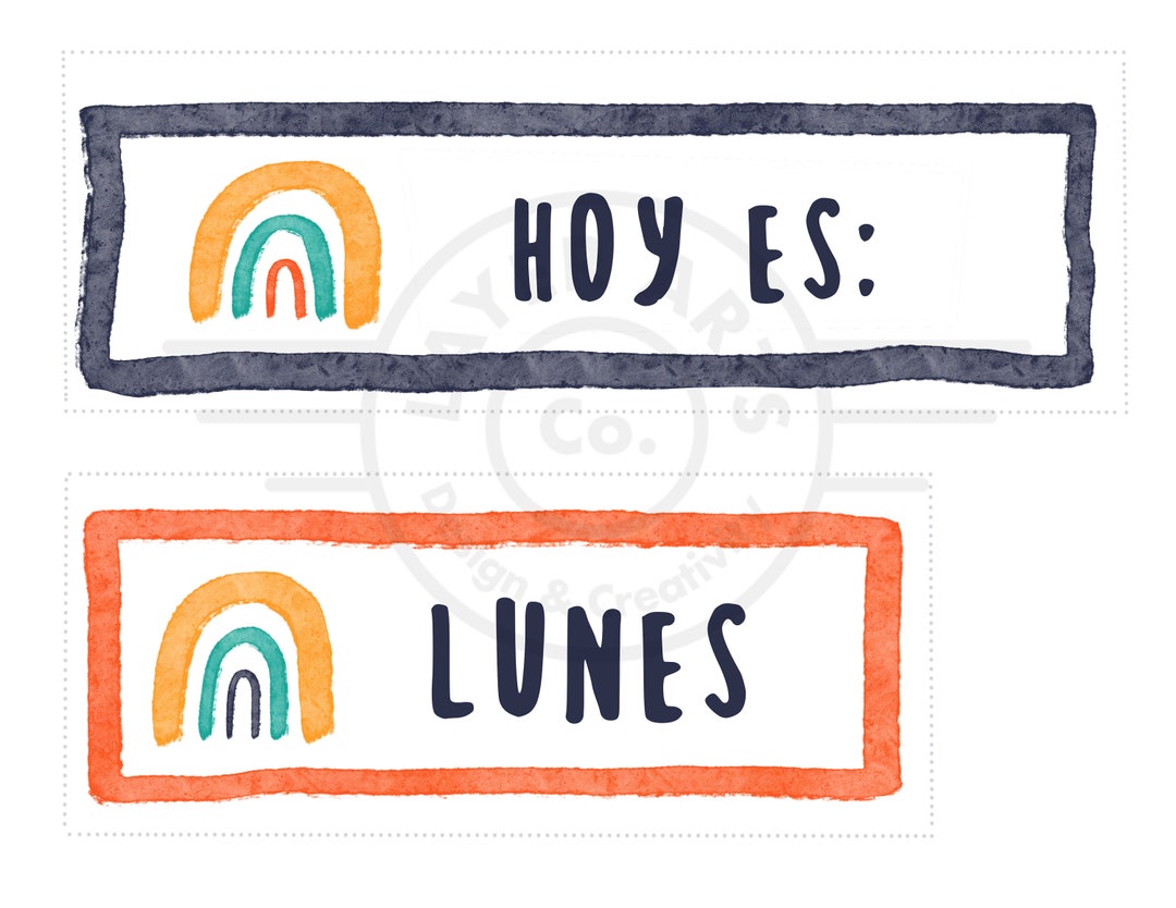 Spanish Days of the Week Rainbow Themed Classroom Printable - Los Días ...