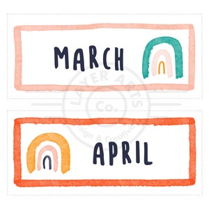 Months of the Year Rainbow Themed Classroom Printable - Etsy