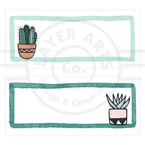 Succulent and Cactus Cubby Name Tags Label Editable Plant Themed ...