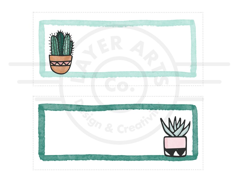 Succulent Cactus Name Tags, Classroom Decor (digital Download) - Etsy