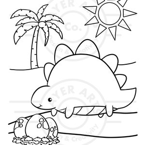 Dinosaur Coloring Pages - 3 Adorable Dinosaur Line Art Coloring Pages ...