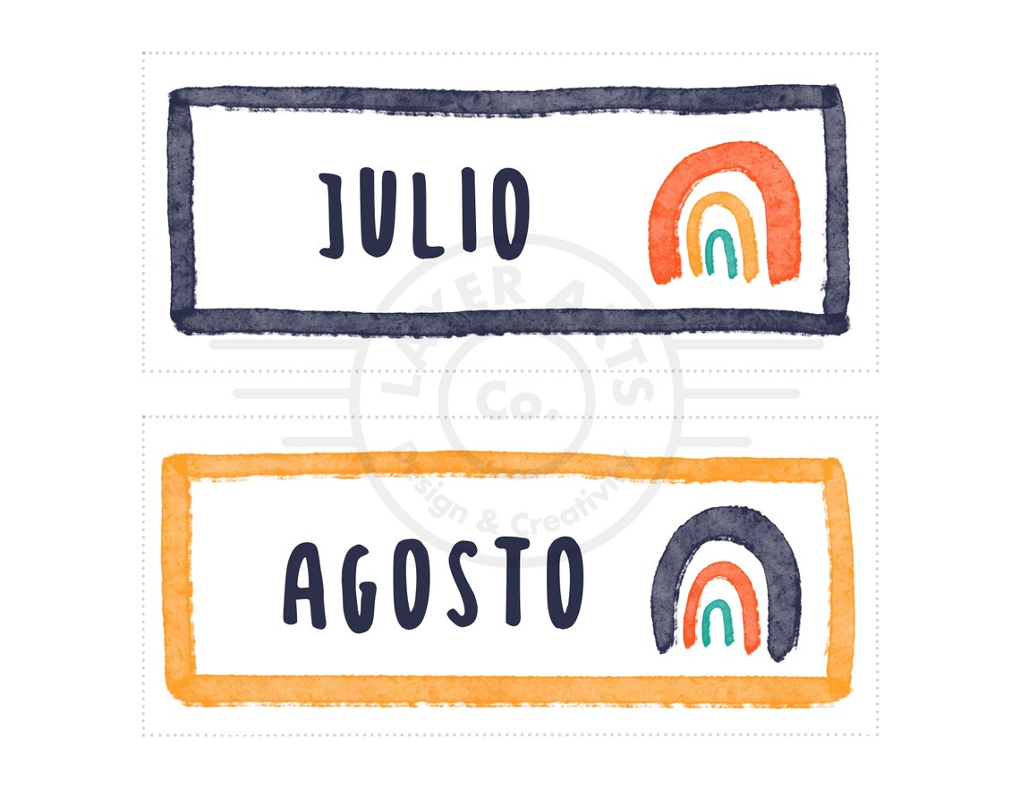 Spanish Months of the Year Rainbow Themed Classroom Printable | Etsy