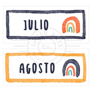 Spanish Months of the Year Rainbow Themed Classroom Printable - Los ...