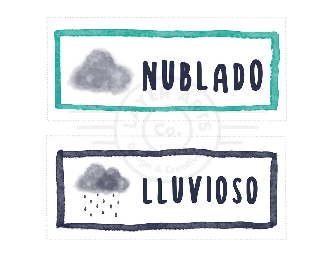 Spanish Weather Rainbow Themed Classroom Printable El Clima | Etsy
