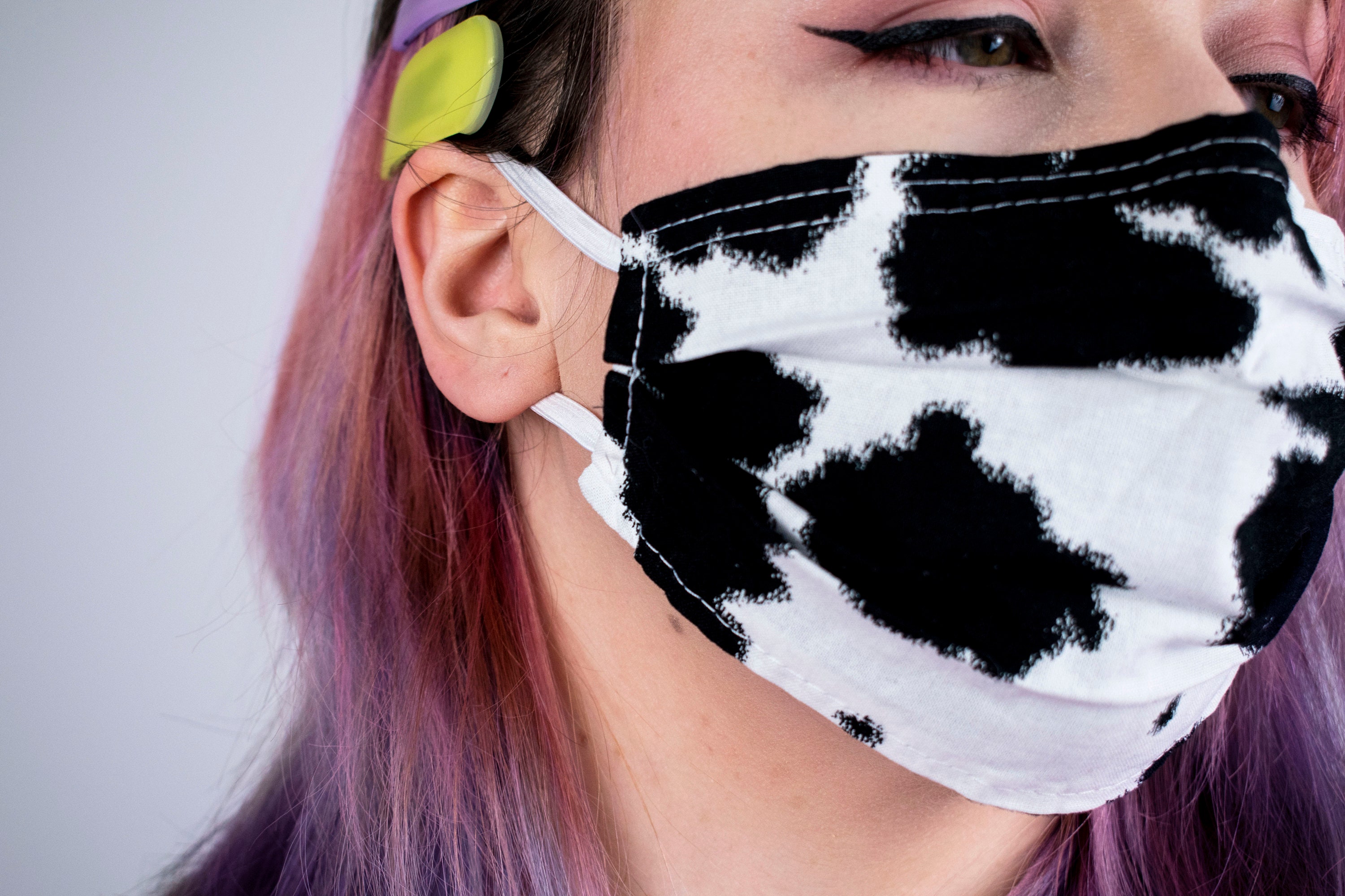 100% Cotton Adult Cow Print Face Masks, Reusable & Washable, Unisex ...