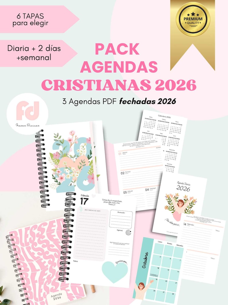 Pack of 3 Christian Planners 2026, Dated - Printable Planners - Weekly ...
