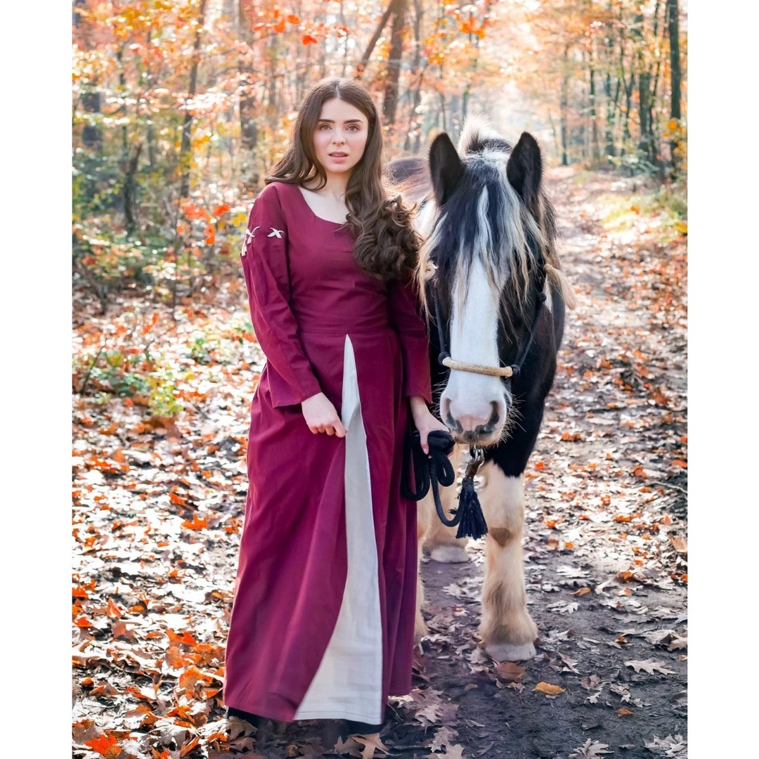 Medieval Dress Red/nature larina - Etsy