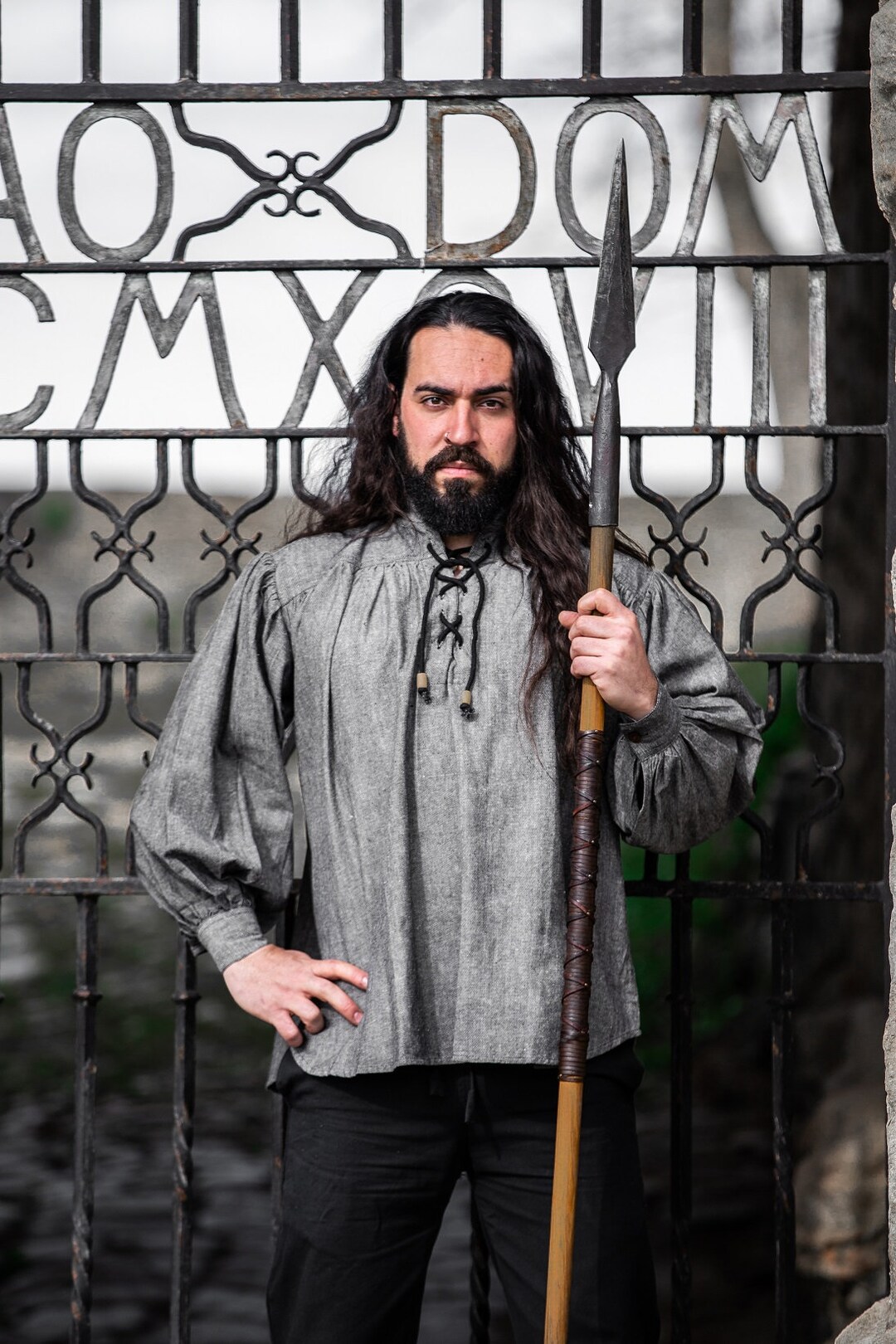 Medieval Shirt Made of Coarse Cotton Gray leopold - Etsy