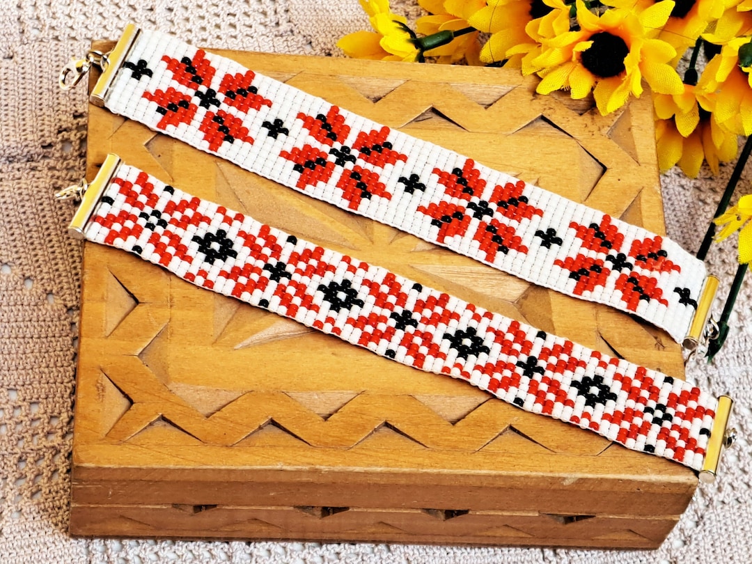 Romanian Traditional Bracelet, Bead Loom Bracelet, Seed Bead Bracelet ...