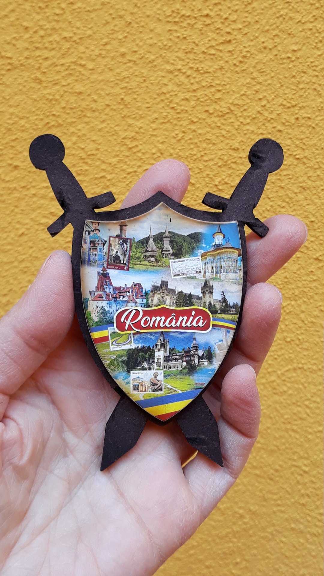 Romania Wooden Fridge Magnet: Handmade Romanian Souvenir - Etsy