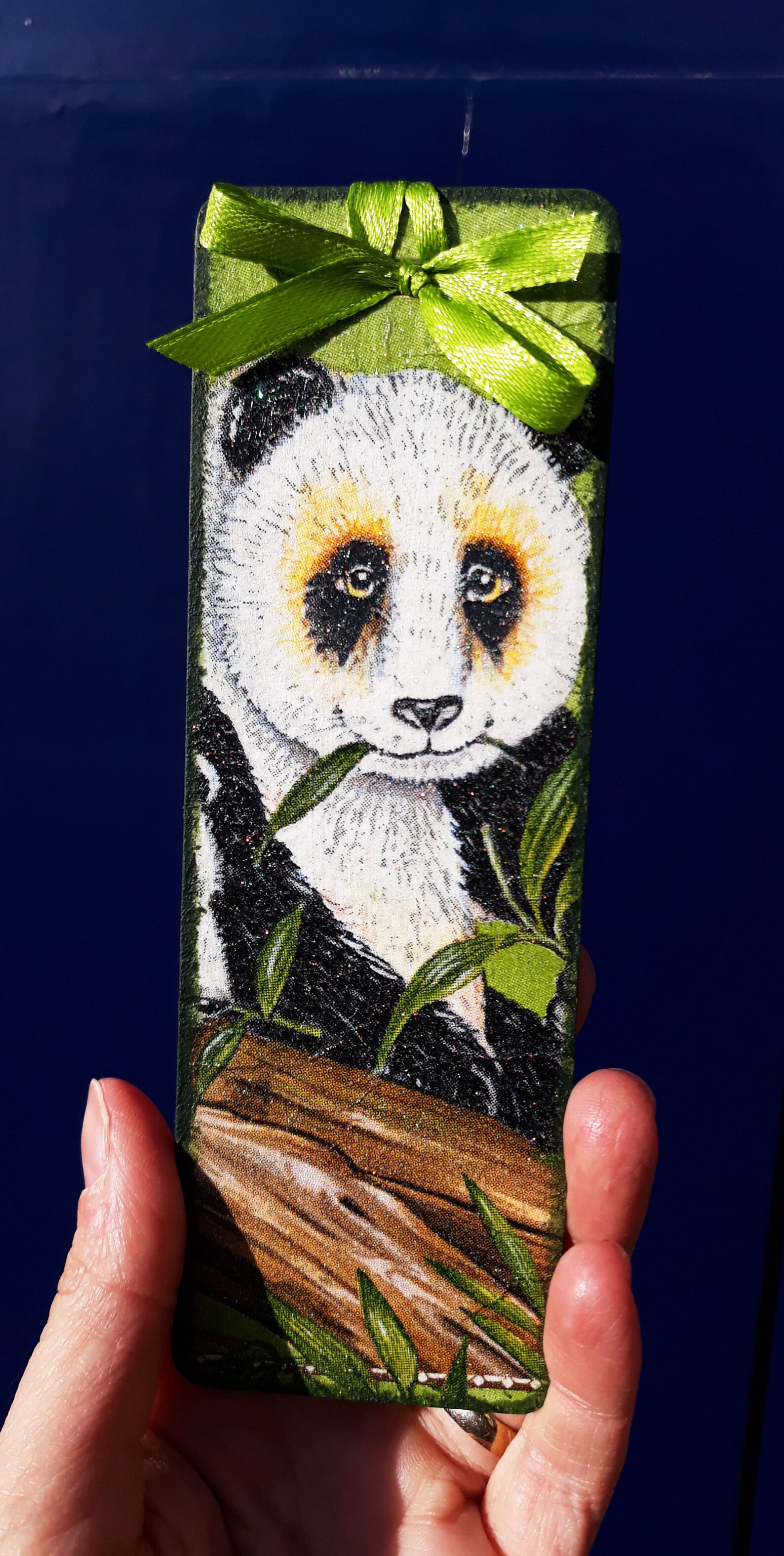 Panda bookmark panda gift panda wooden bookmark decoupage | Etsy