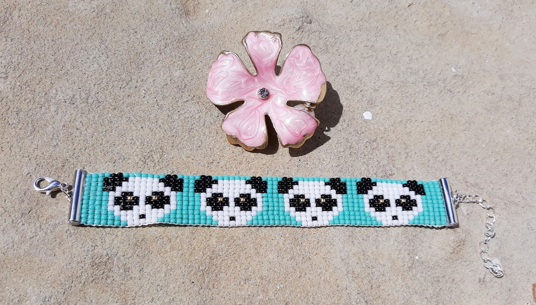 Loom Beaded Panda Bracelet: Adjustable Seed Bead Animal Jewelry - Etsy