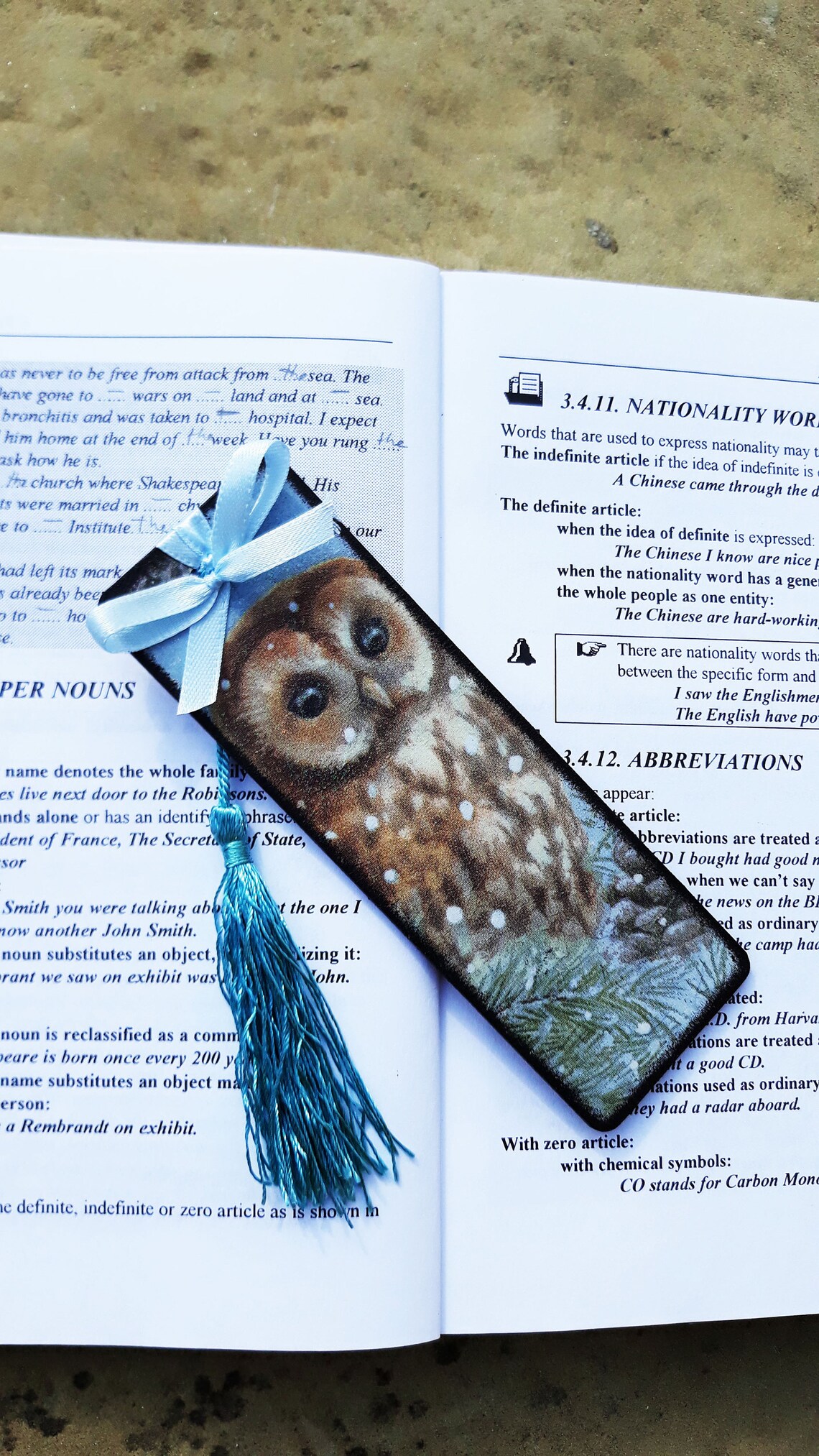 Owl Wooden Bookmark Owl Gift Owl Decoupage Bookmark Owl | Etsy