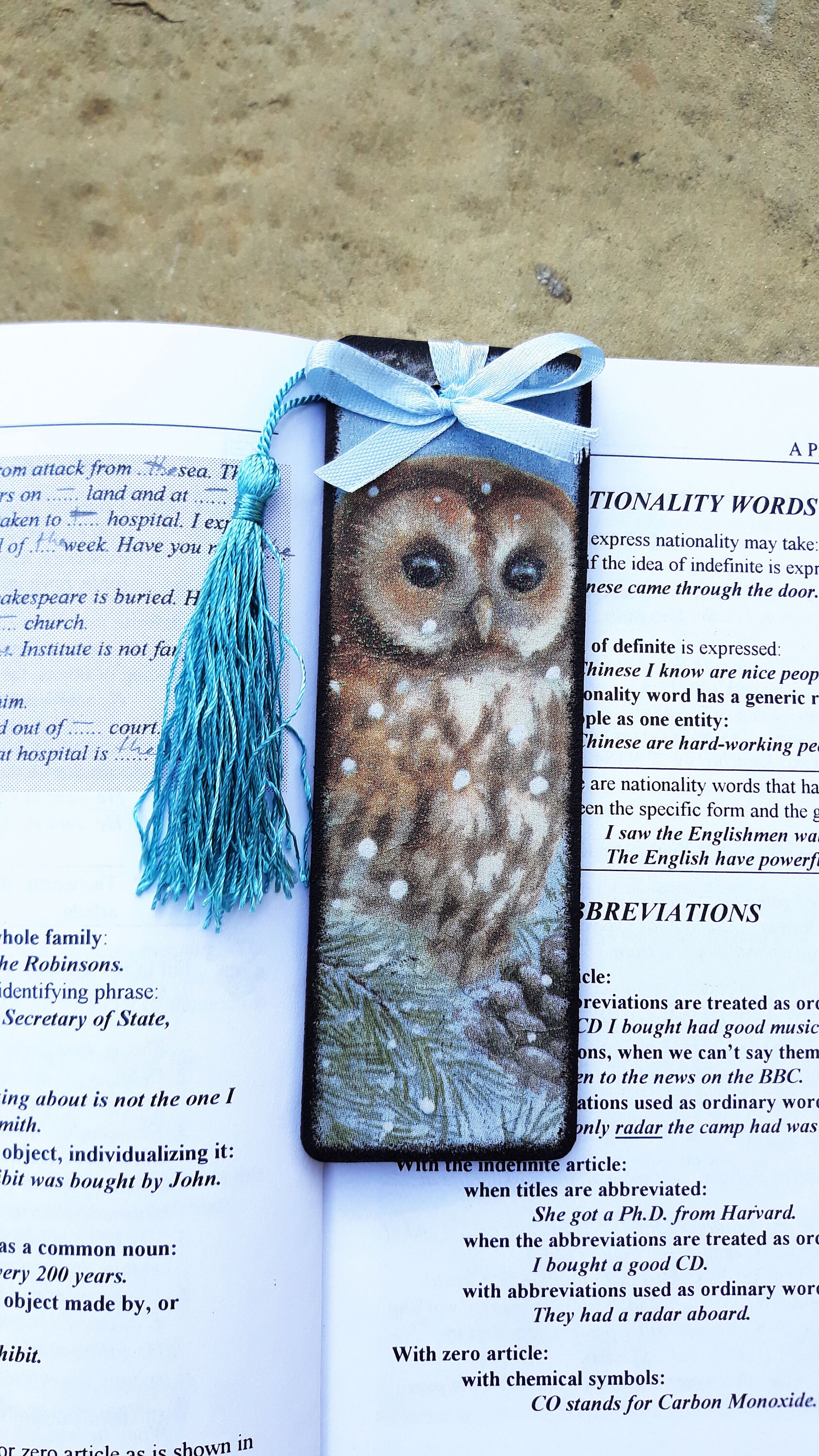 Owl wooden bookmark owl gift owl decoupage bookmark owl | Etsy