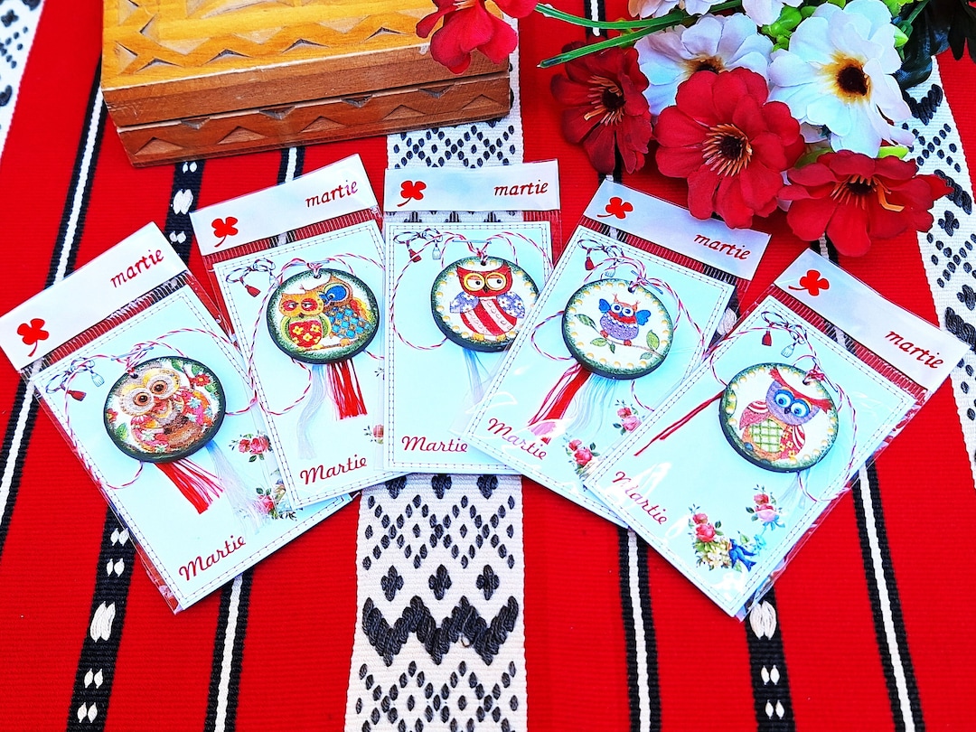 Handmade Wooden Owl Martisor: Romanian Spring Charm - Etsy