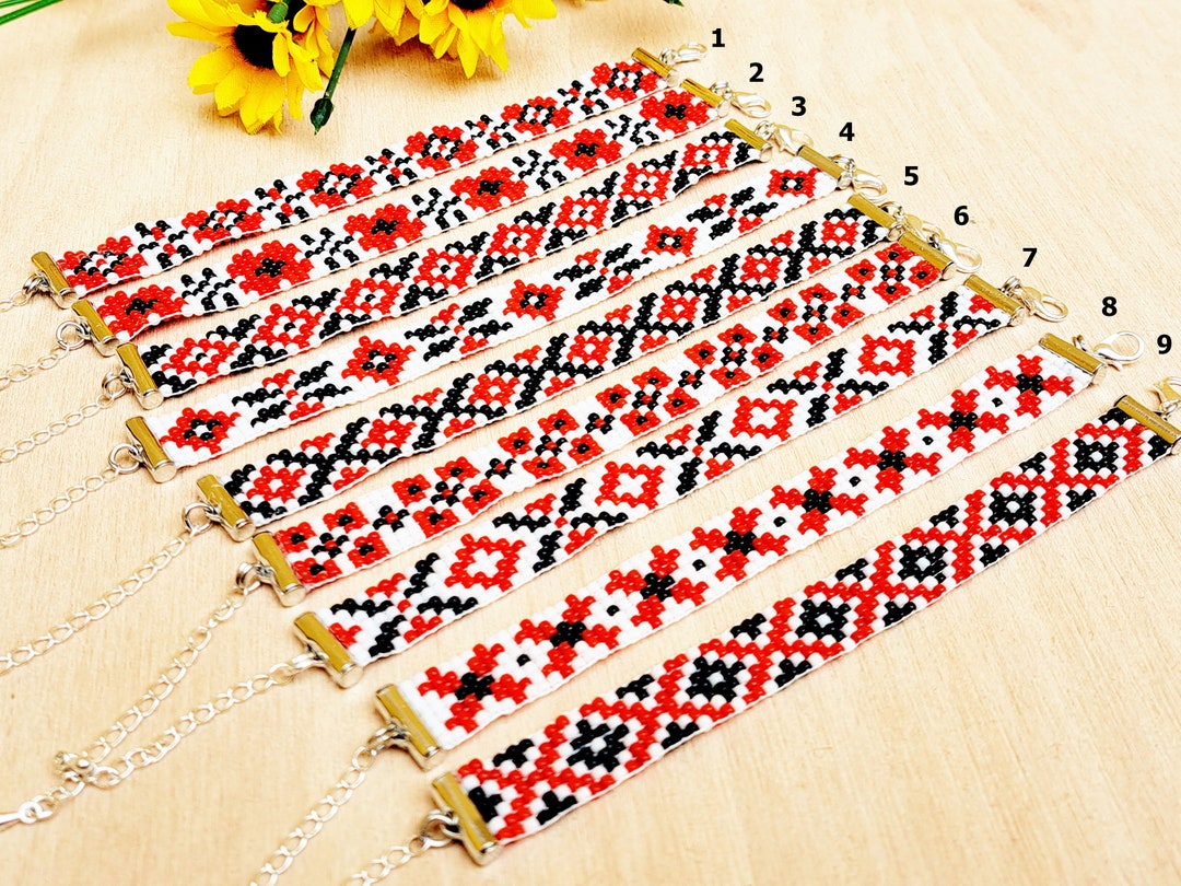 Romanian Beaded Bracelet: Loom Woven Geometric Seed Bead Jewelry - Etsy