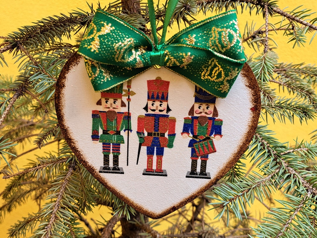 Nutcracker Ornament, Christmas Wooden Decoupaged Ornaments, Custom ...