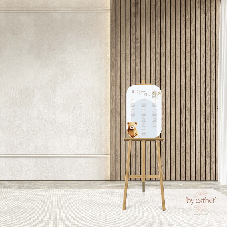 Teddy Bear Baby Shower Seating Chart Template Teddy Bear - Etsy