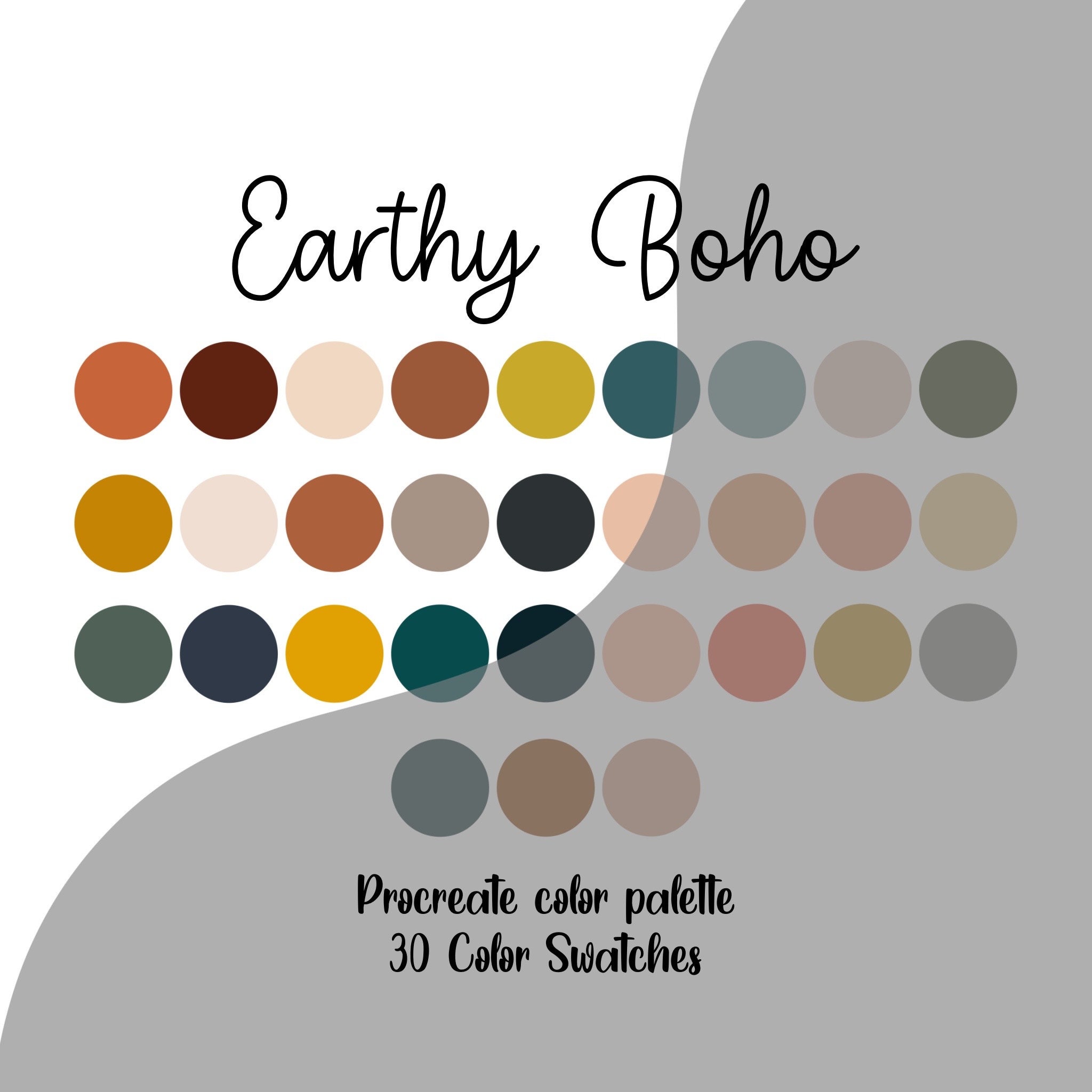 Earthy Boho Procreate Color Palette - Etsy Earthy Boho Procreate Color Palette - Etsy