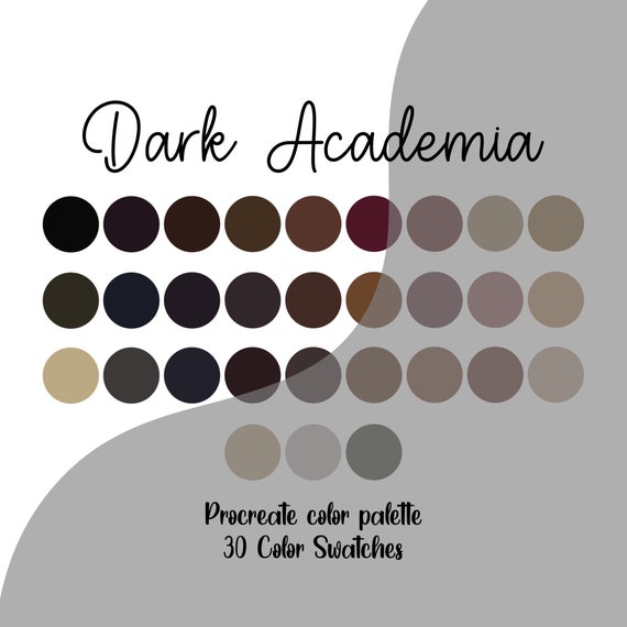 Dark Academia Inspired Procreate Color Palette 30 Swatches ... Dark Academia Inspired Procreate Color Palette 30 Swatches ...