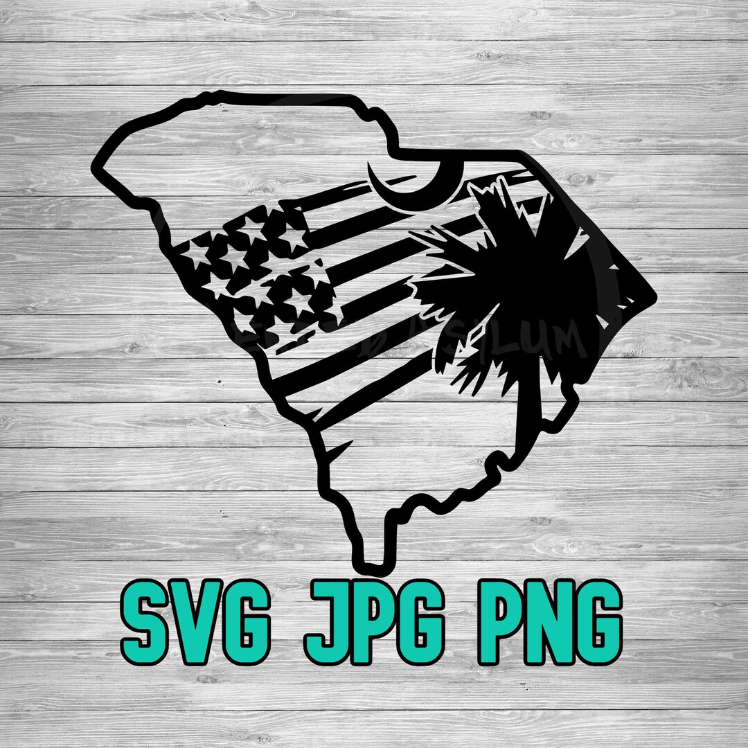 South Carolina American State Flag SVG PNG JPG | Palmetto State ...