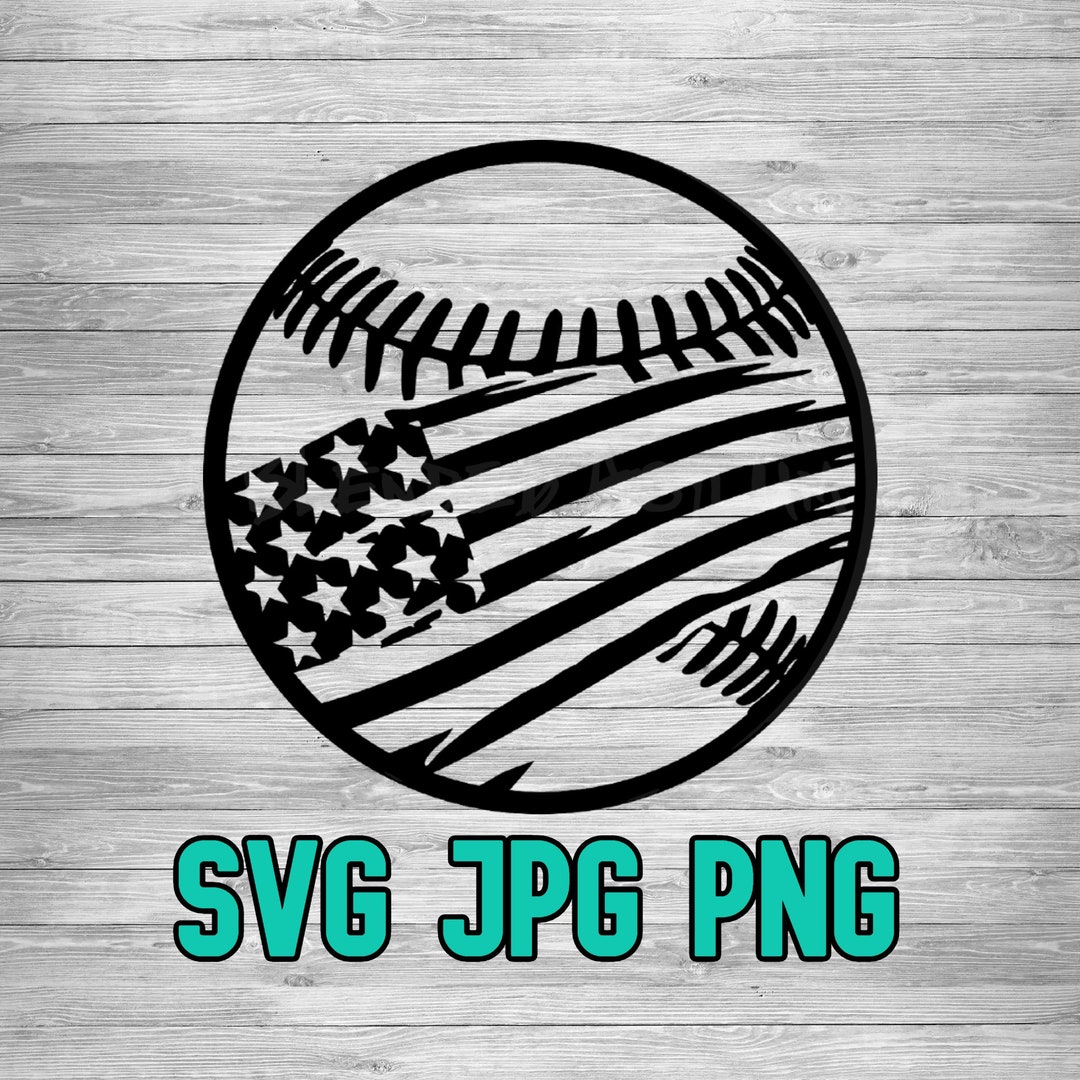Baseball American Flag SVG PNG JPG | Baseball America | United States ...