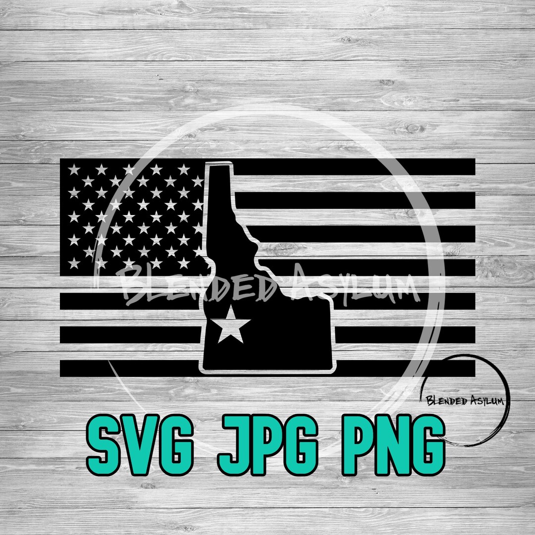 American Flag Idaho State SVG PNG JPG | American Flag Idaho Svg ...