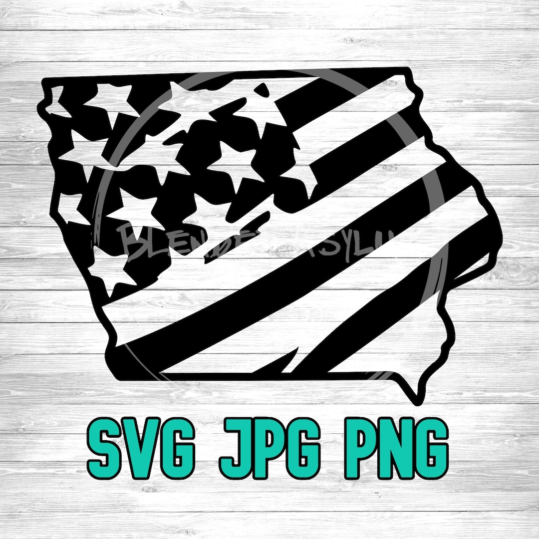 Iowa American Flag SVG PNG JPG | Iowa Flag Vector | Cricut and ...