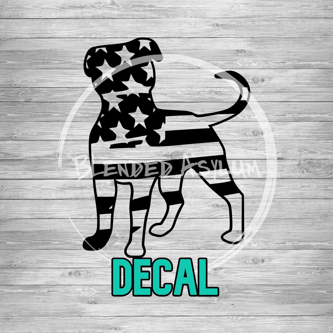 Pit Bull American Flag Decal | Flag Pit Bull Decal | American Pittie ...