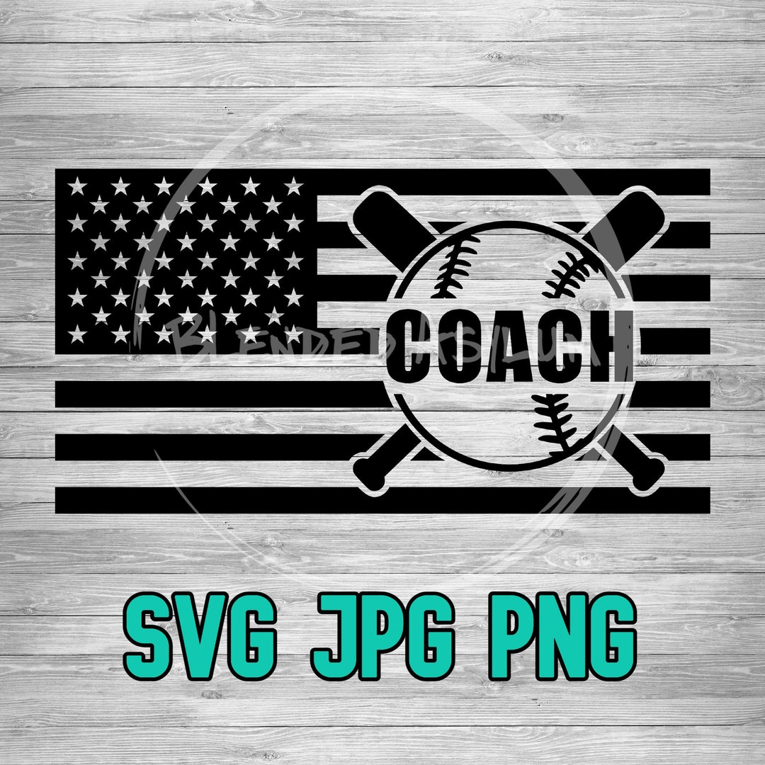 Baseball Coach Flag SVG PNG JPG | Baseball Coach Flag Vector File ...