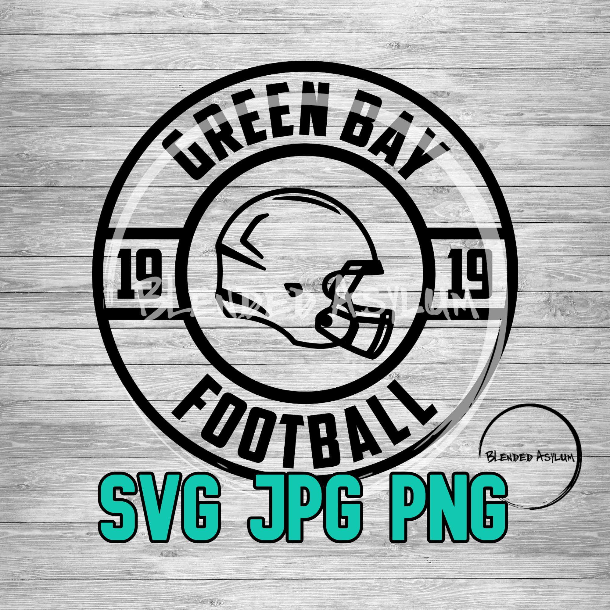 Football Founded Green Bay SVG PNG JPG | Football Green Bay Vector File ...