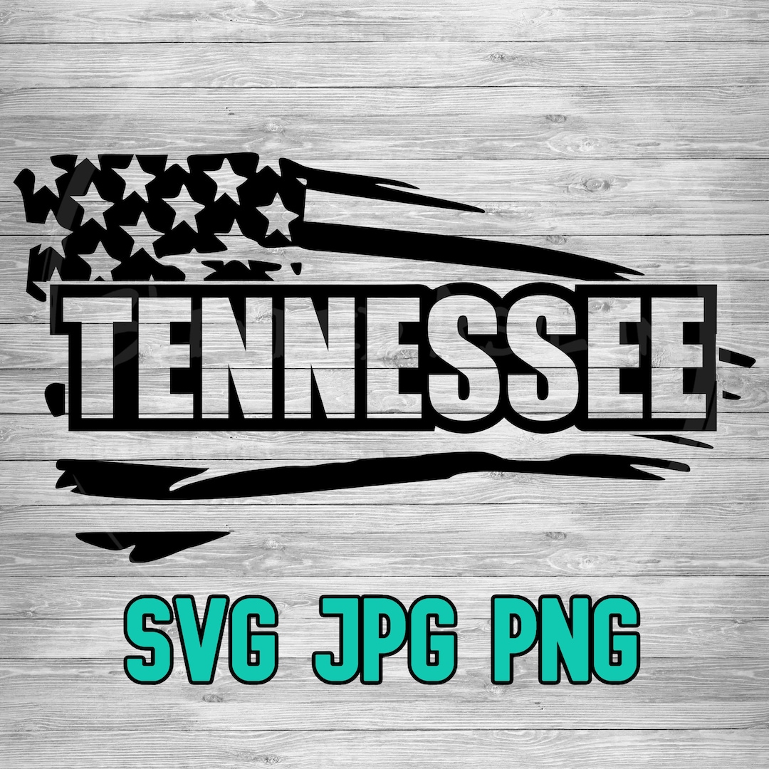 Tennessee American Flag 002 SVG PNG JPG | Tennessee Flag Vector ...