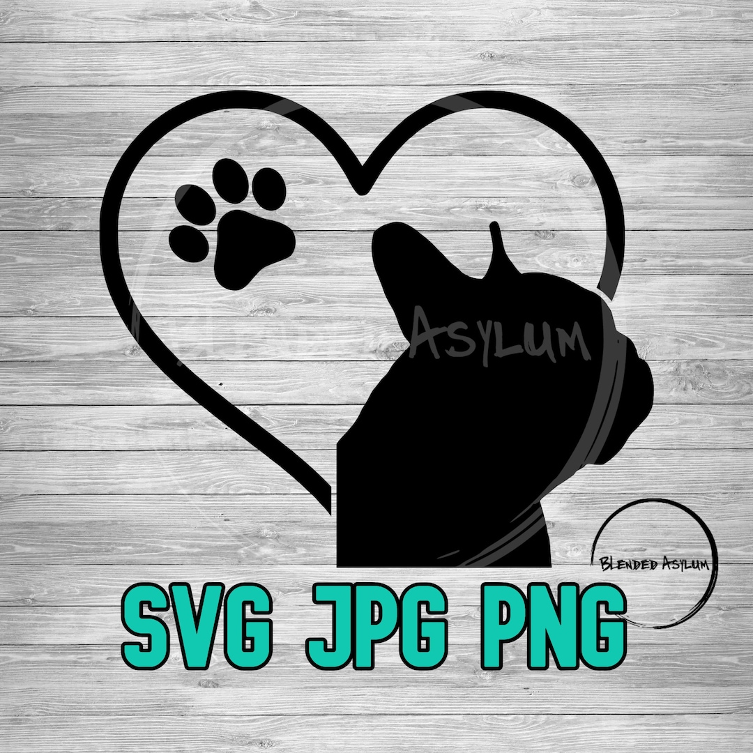 Frenchie Heart SVG PNG JPG | French Bulldog Digital Download | Cricut ...