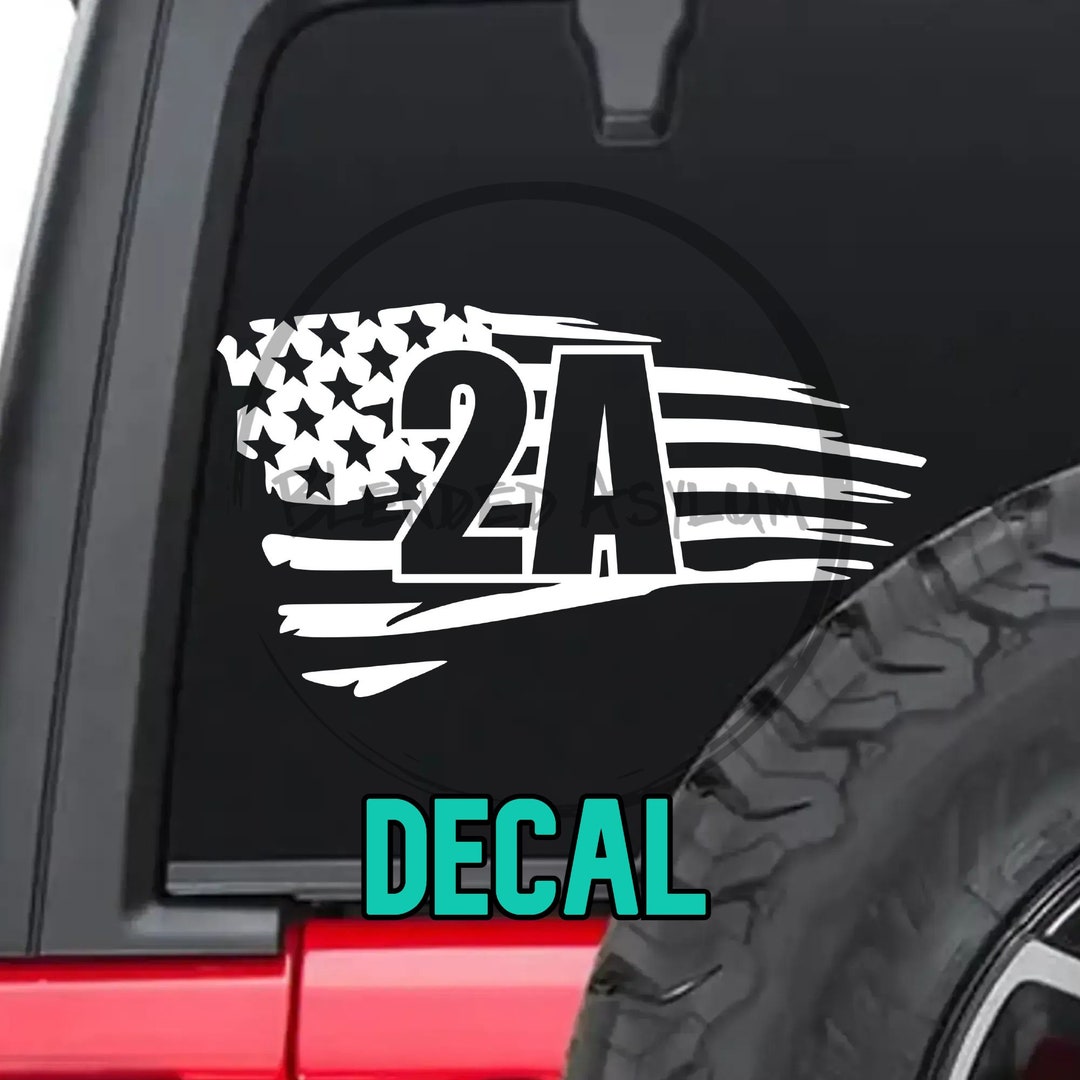 American Flag 2A Decal | American Flag 2nd Amendment | Truck Decal ...
