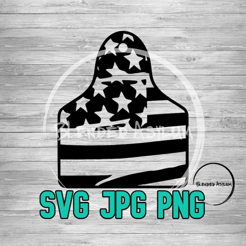 Cattle Tag American Flag SVG PNG JPG Cow Tag Vector Cut File - Etsy