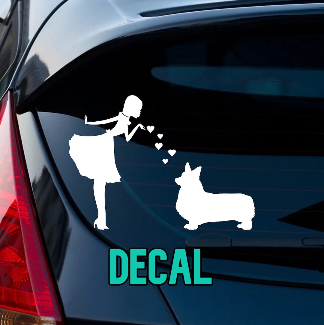 Corgi Kisses Decal | Window Decal | Welsh Corgi Decal | Corgi Love ...