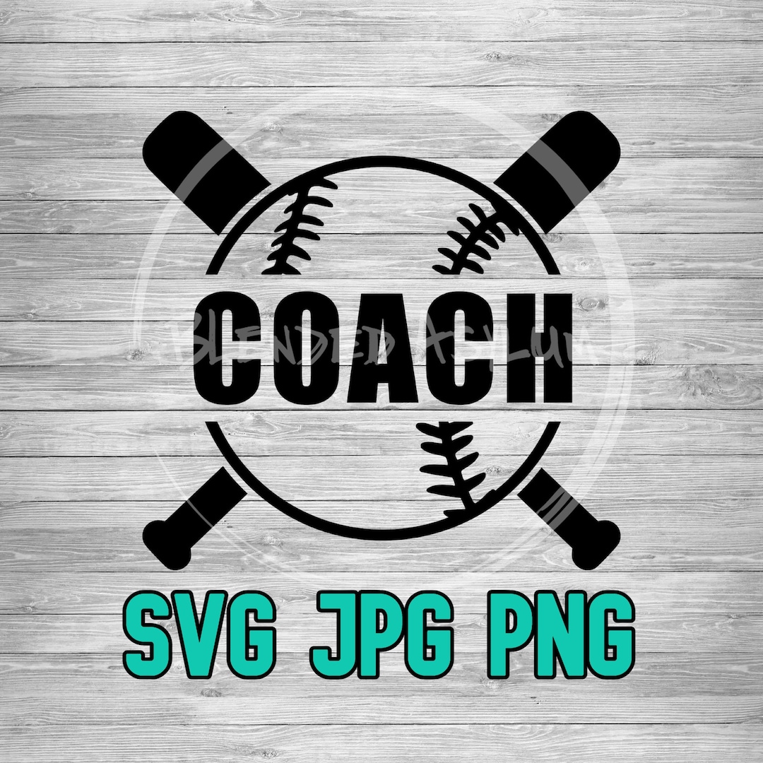 Baseball Coach Ball Bat Frame SVG PNG JPG | Baseball Coach Vector File ...