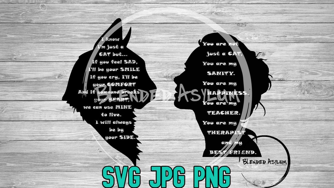 Cat Sanity Vector Cut File SVG, JPG, PNG - Etsy