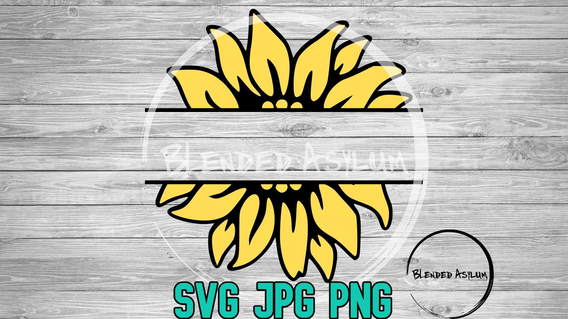 Sunflower Name Frame and Monogram SVG, JPG, PNG | Layered Svg | Cricut ...