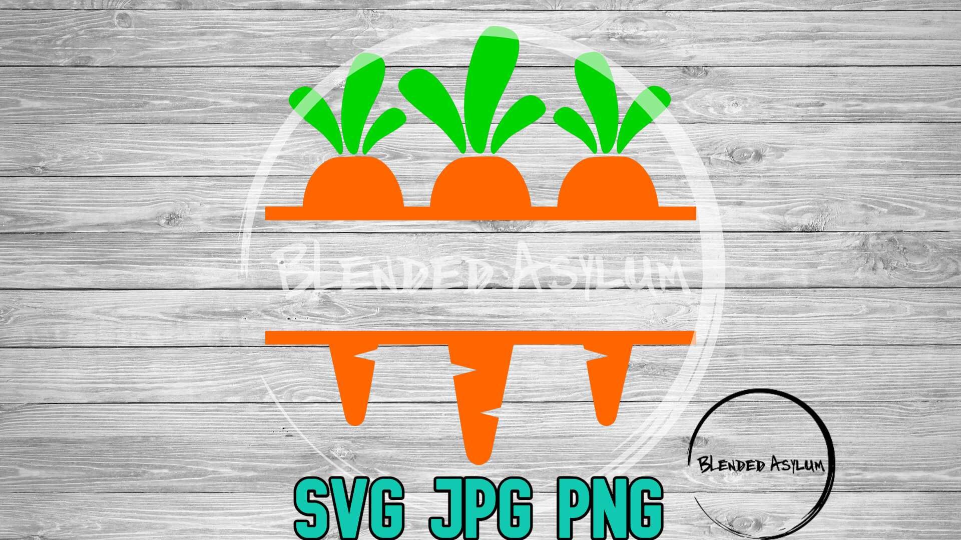 Easter Carrot Name Frame Vector Cut File SVG JPG PNG | Etsy