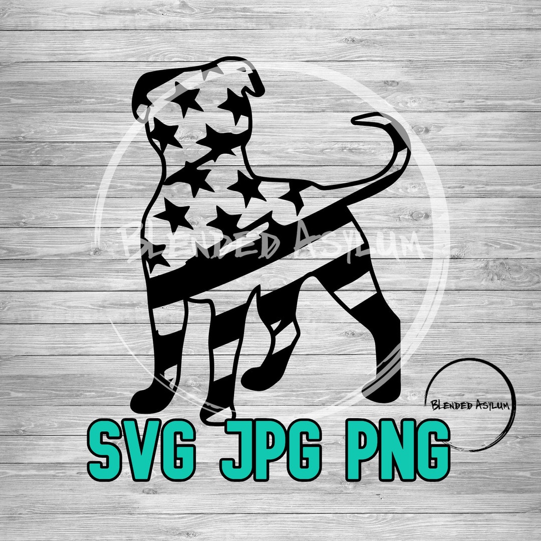 Pit Bull American Flag Reversed SVG JPG PNG | Pitbull Digital Download ...