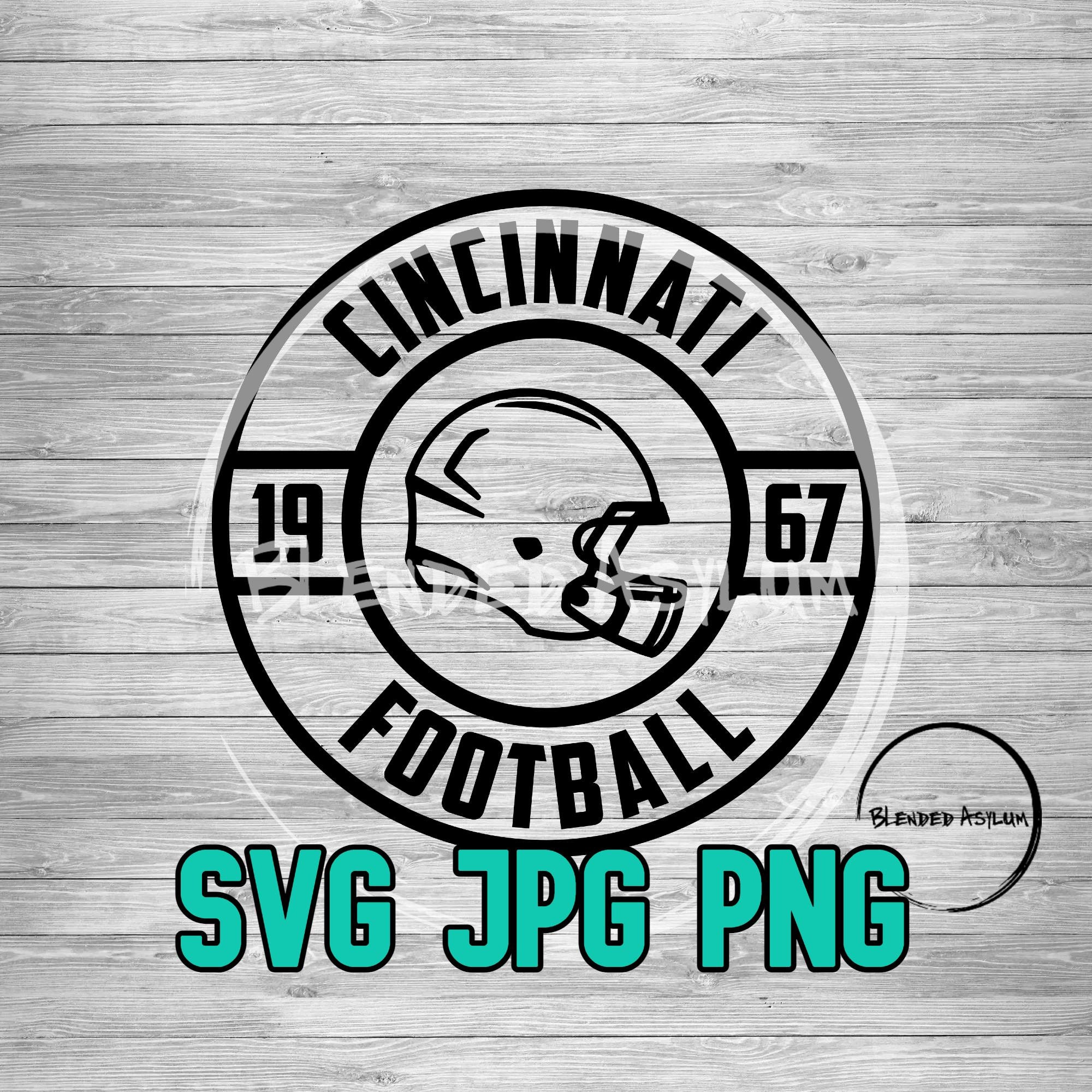 Football Founded Cincinnati SVG PNG JPG | Football Cincinnati Vector ...