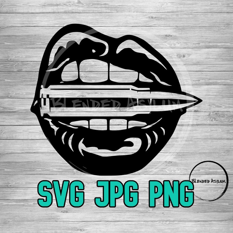 Bullet Lips Snarl SVG JPG PNG Cricut Cut File Silhouette - Etsy
