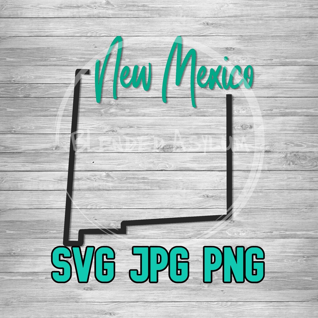 New Mexico Outline State Name SVG PNG JPG Layered | New Mexico Layered ...